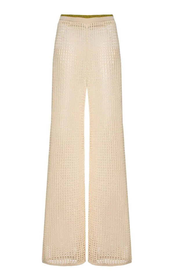 Escvdo Atuq Knit Wide-leg Pants - Ivory