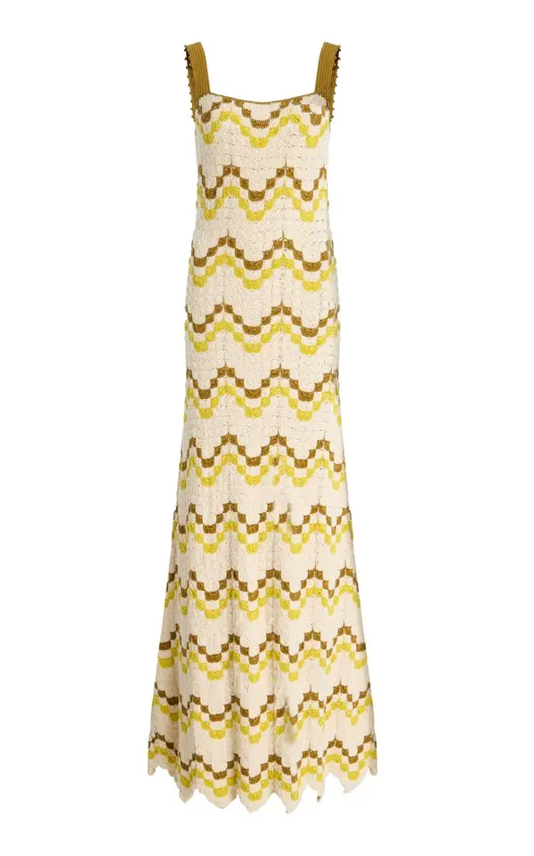 Escvdo Marea Crocheted Maxi Dress - Ivory
