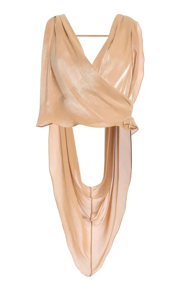 SEV Draped Satin Top - Neutral