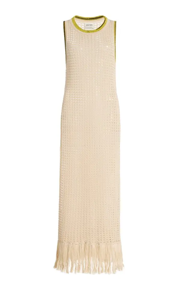 Escvdo Atuq Fringed Knit Maxi Dress