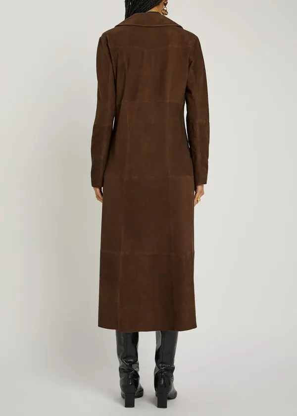 Rixo Astrea Suede Coat - Brown