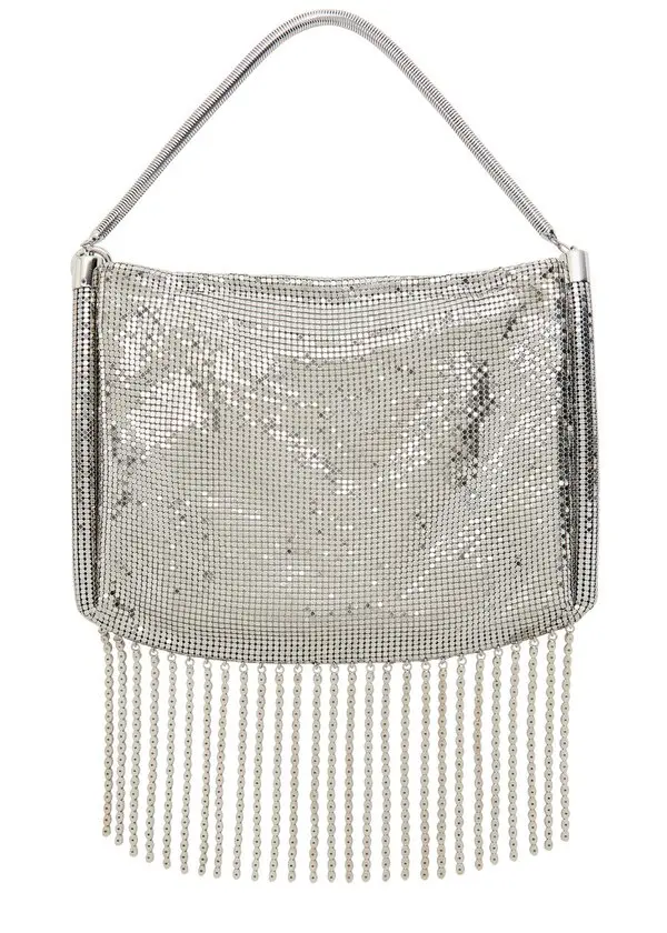 Rabanne Fringed Chainmail Shoulder Bag - Silver