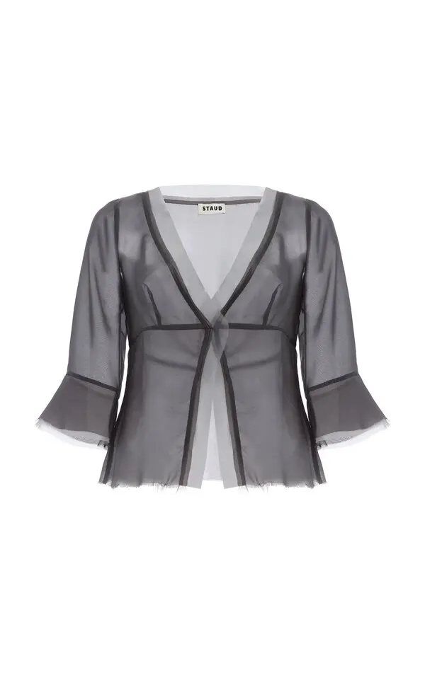 Staud Jenny Silk Top - Grey