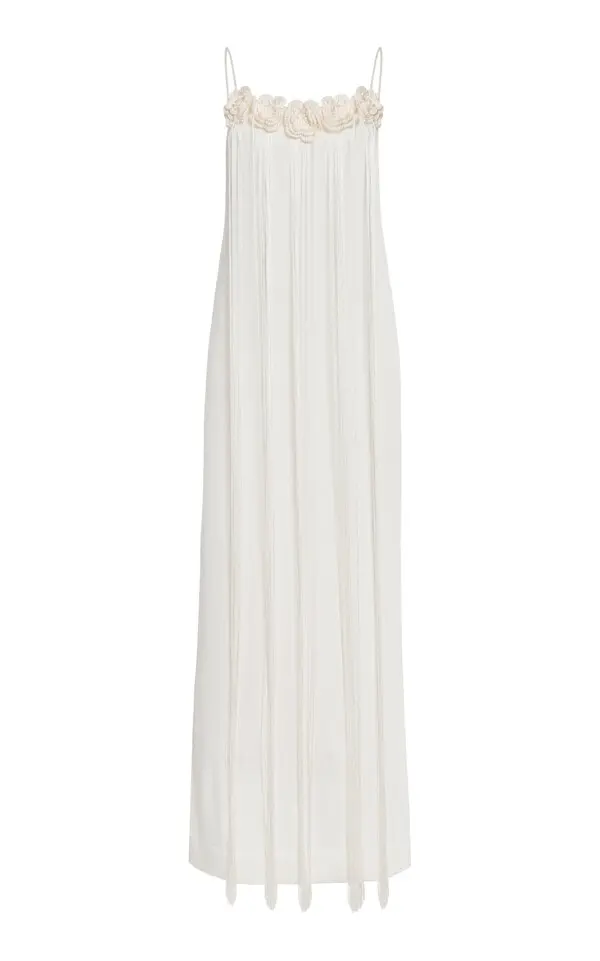 JIL SANDER Crochet Midi Slip Dress - Ivory