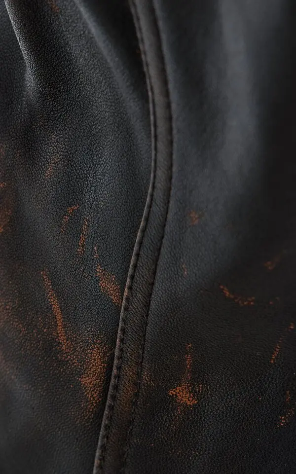 Staud Binx Distressed Leather Mini Dress - Brown