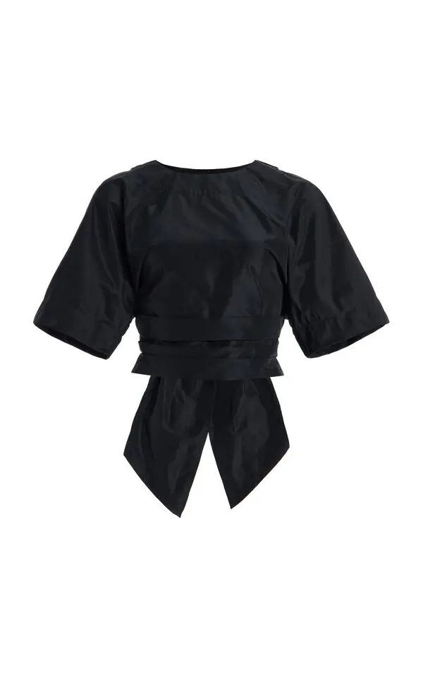 Staud Michelina Bow-detailed Top - Black