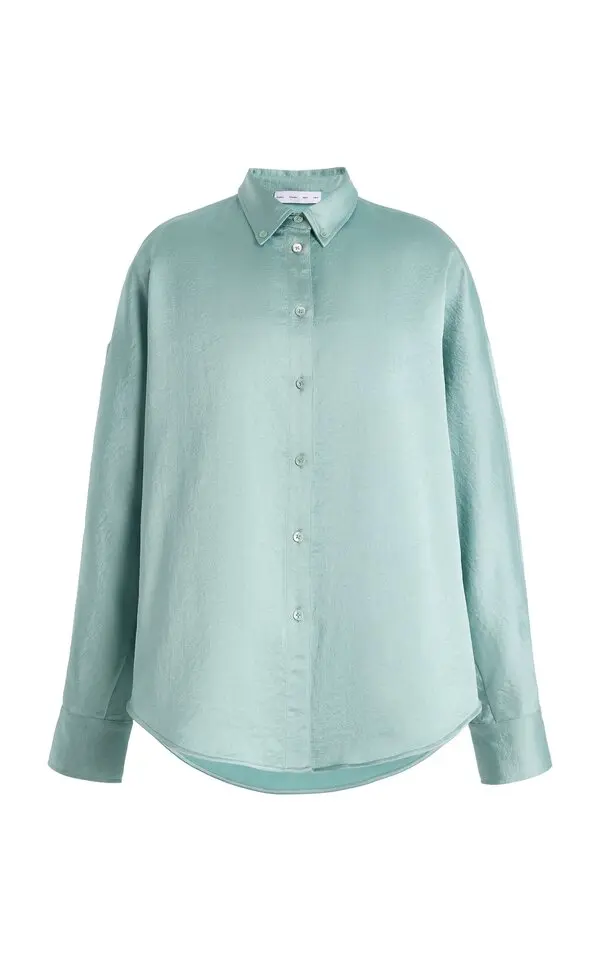 Proenza Schouler White Label Caroline Crinkled Crepe Shirt - Blue