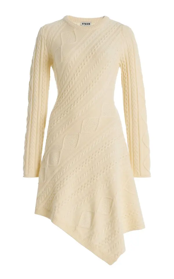 Staud Eva Wool-blend Mini Sweater Dress - Ivory