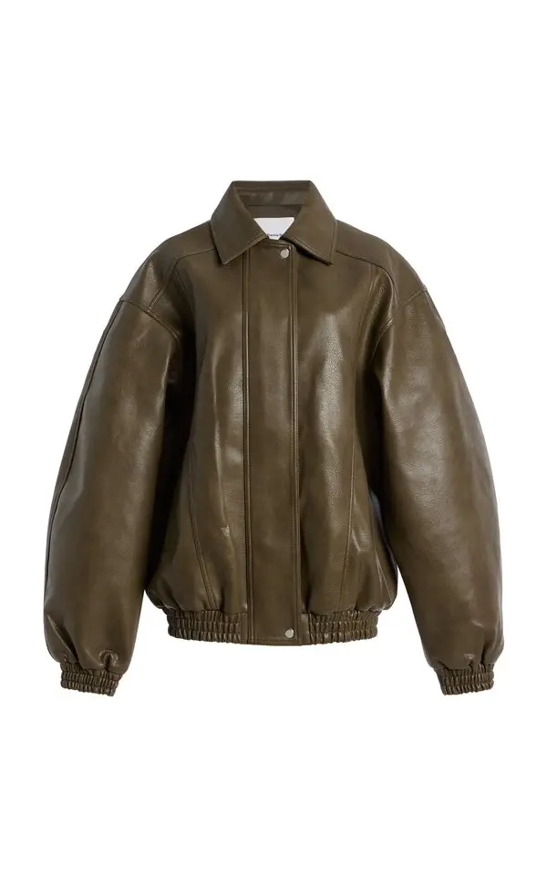 THE FRANKIE SHOP Prescott Faux Leather Jacket - Green