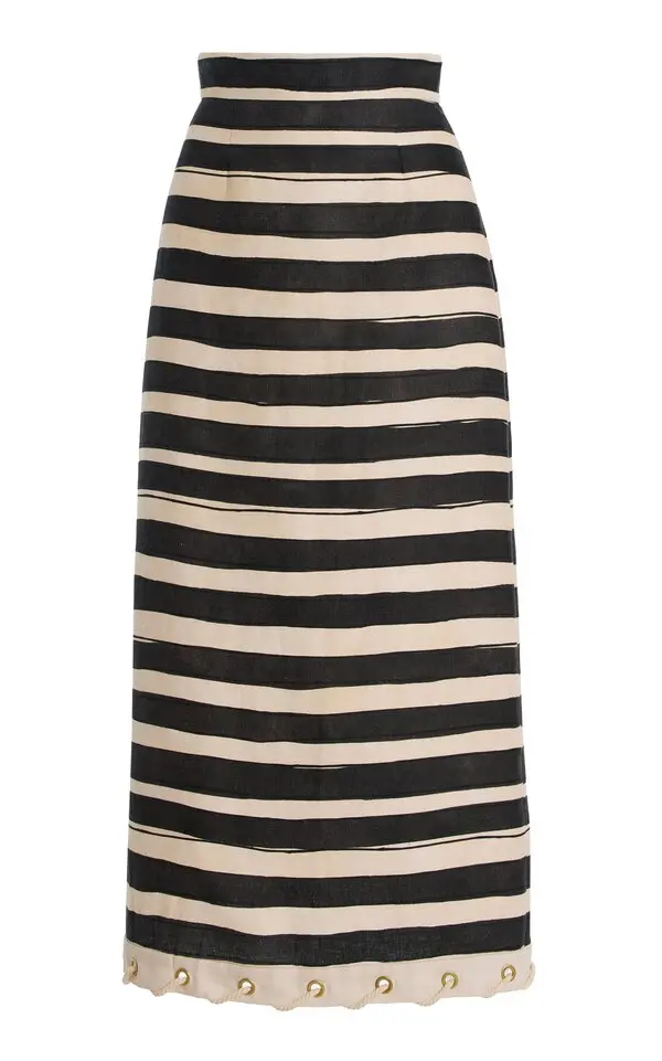 Zimmermann Rebellion Rope Midi Skirt - Stripe