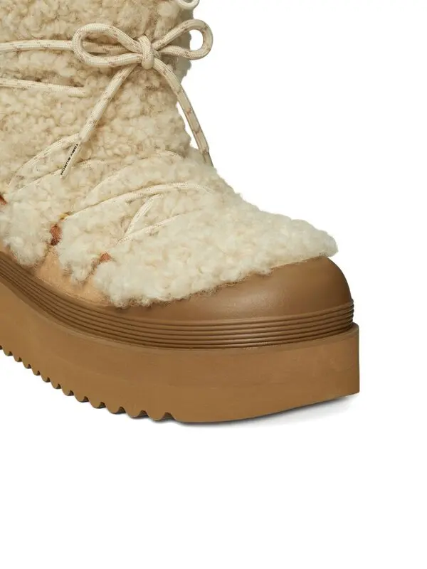 Tory Burch Mellow Shearling Boots - Beige