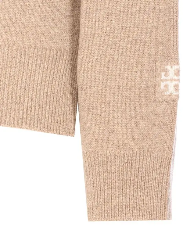 Tory Burch Wool Turtleneck Jumper - Beige