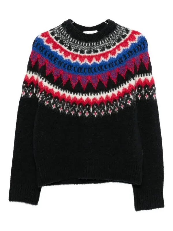 Closed Wool Crewneck Jumper - Black