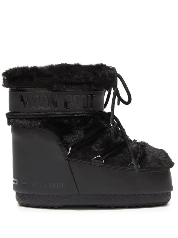 Moon Boot Icon Low Faux Fur Boots - Black