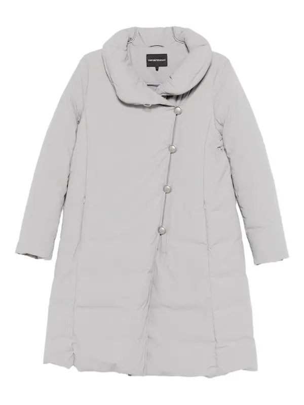 Emporio Armani Nylon Midi Down Jacket - Silver