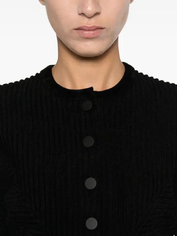 Emporio Armani Buttoned Crewneck Jacket - Black