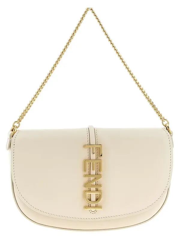 Fendi Graphy' Wallet On Chain - Beige