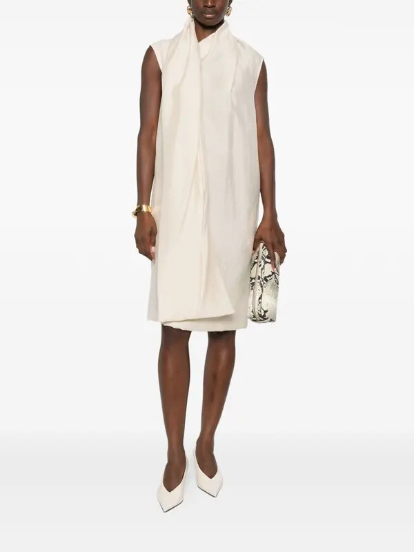 Toteme Scarf Midi Dress In Beige - 40% Off | Editorialist