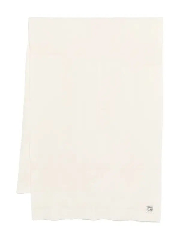 TOTEME Wool Monogram Scarf - White
