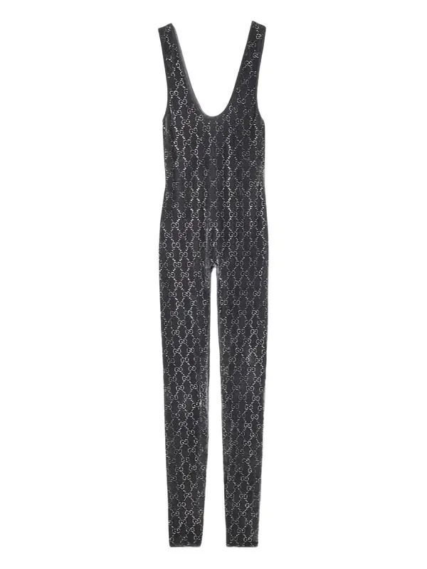 Gucci Gg Crystal Chenille Jumpsuit - Grey