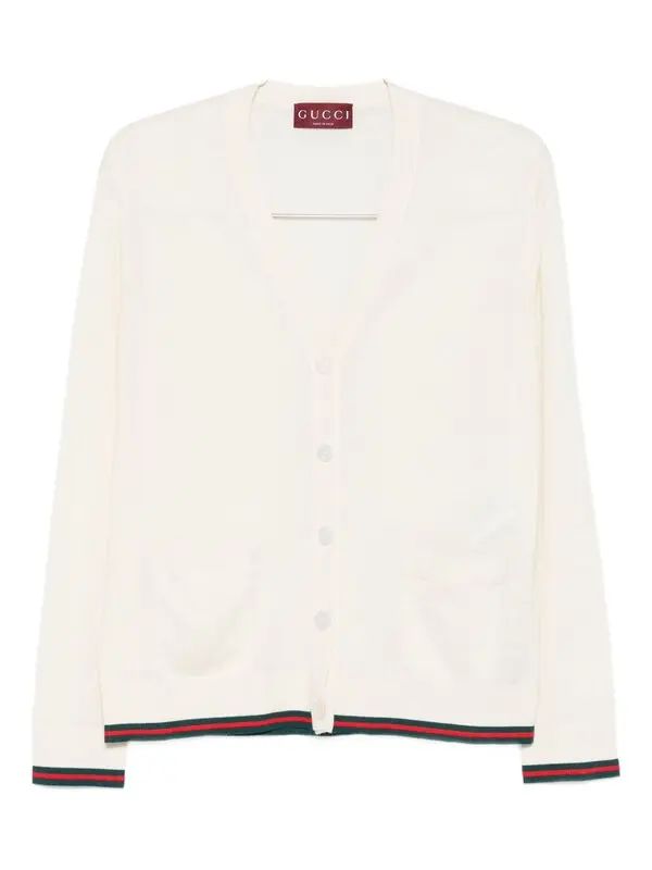 Gucci Cashmere And Silk Blend Cardigan - White