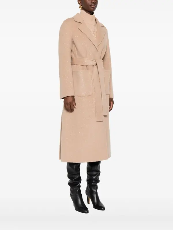 ERMANNO FIRENZE Belted Long Coat - Dove Grey