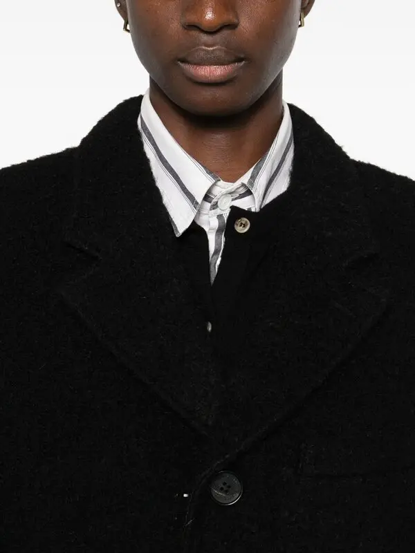 DUNST Wool Single-breasted Coat - Black