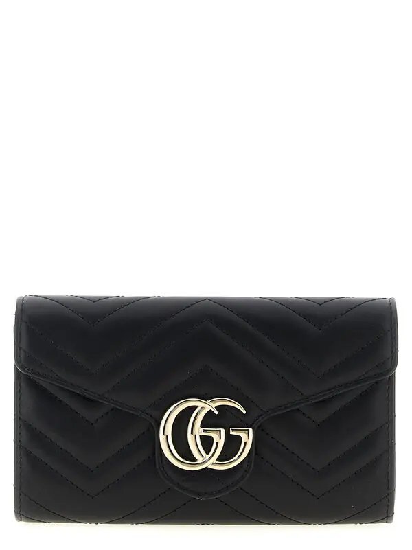 Gucci Gg Marmont' Wallet On Chain - Black