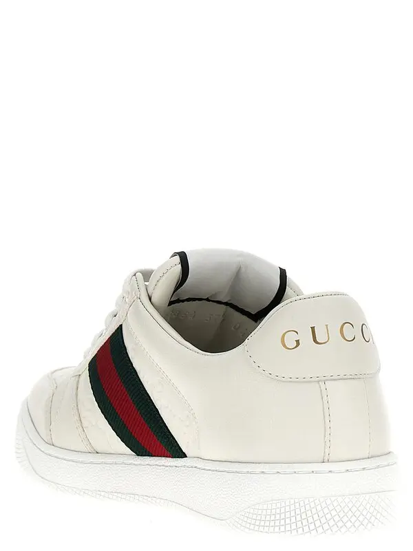 Gucci Screener Leather Sneakers - White