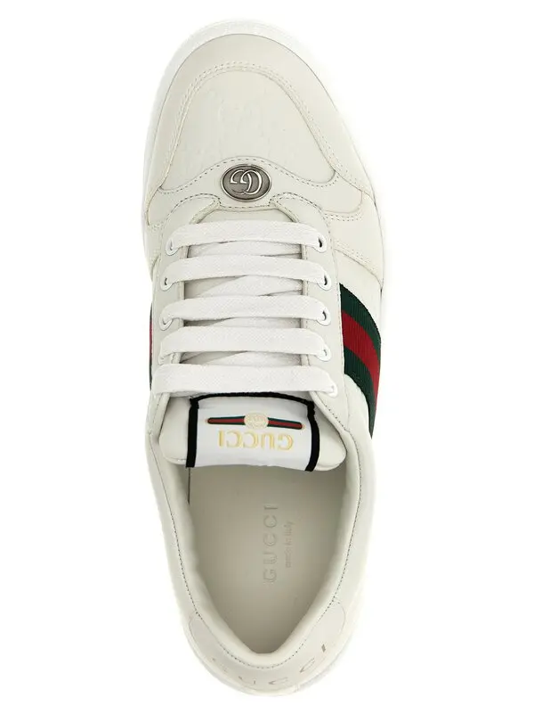 Gucci Screener Leather Sneakers - White