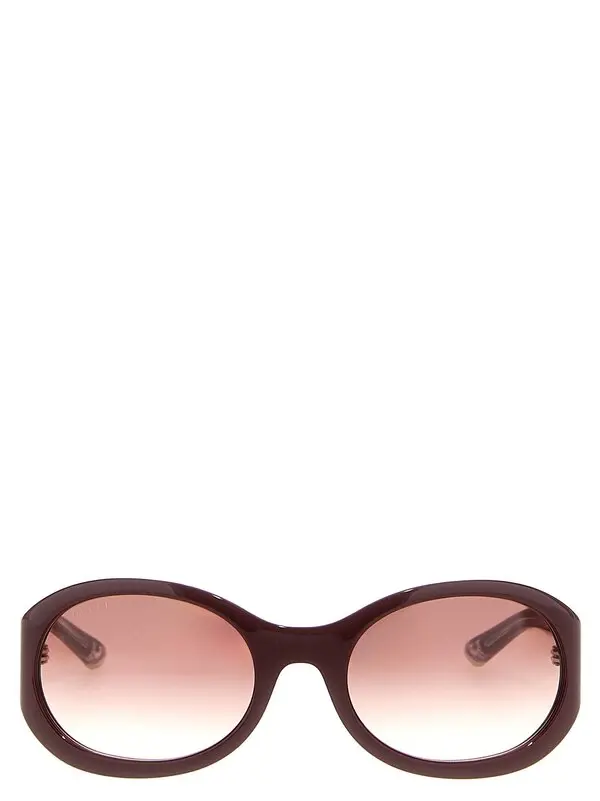 Gucci Ancora Round Frame Sunglasses - Red