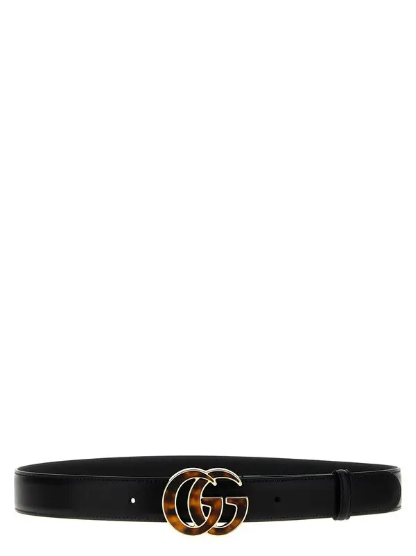 Gucci Gg Marmont Leather Belt - Black