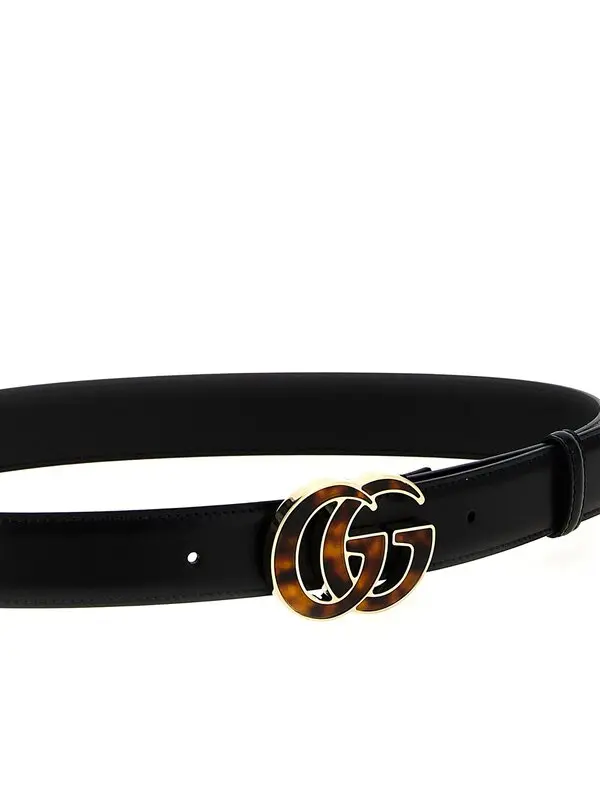 Gucci Gg Marmont Leather Belt - Black