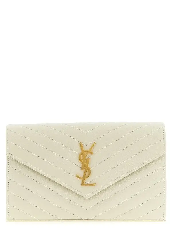 Saint Laurent Monogramme Crossbody Bag - White
