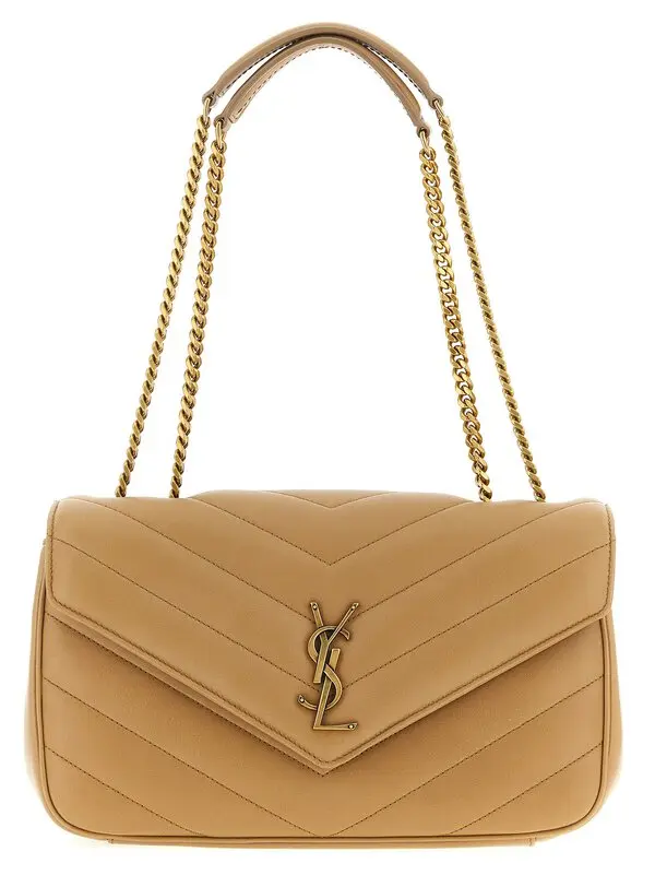 Saint Laurent Loulou Medium Shoulder Bag - Beige