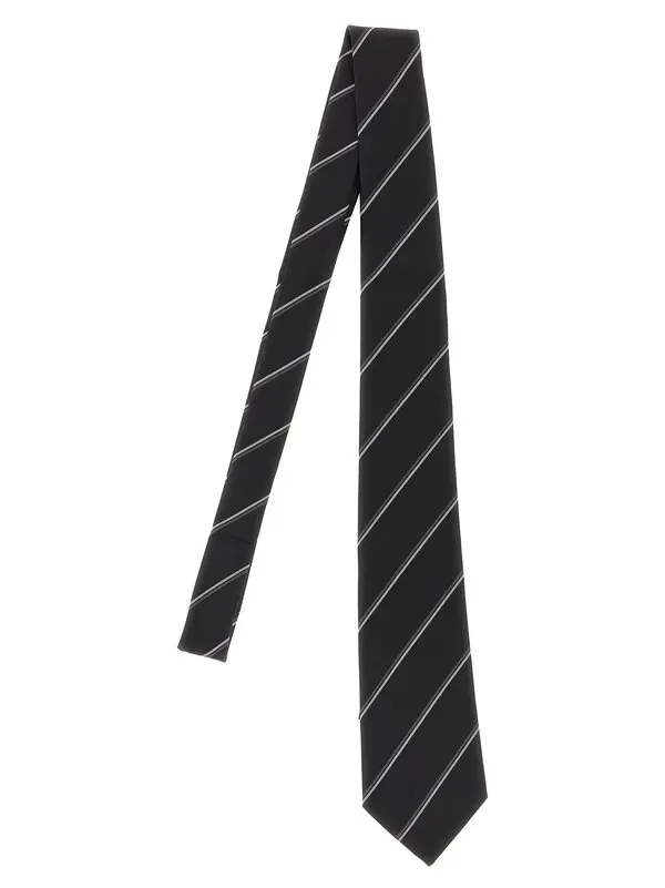 Saint Laurent Double Rayur' Standard Tie - Black