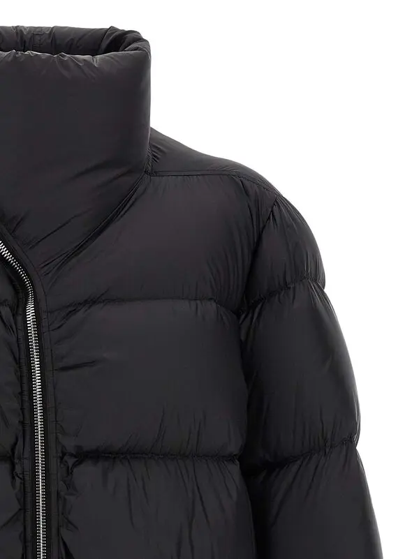 Rick Owens Long 'turtle' Quilted Down Jacket - Black