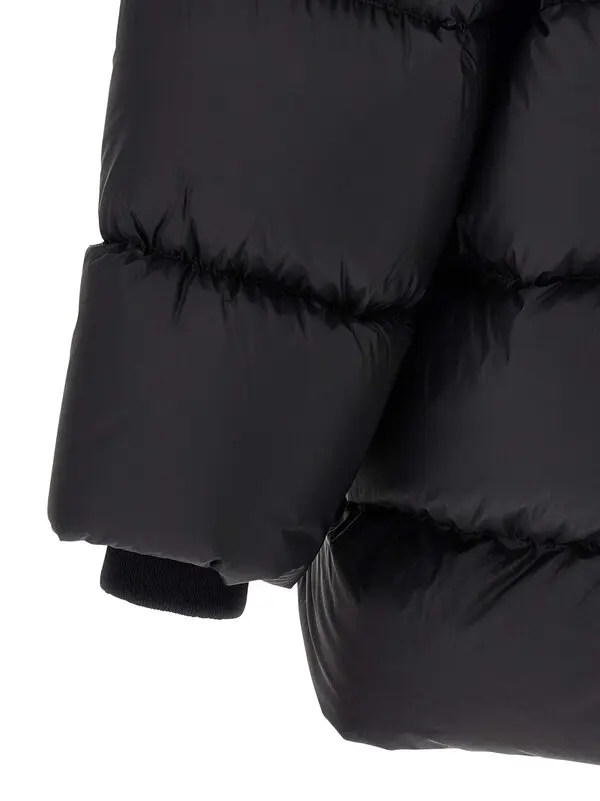 Rick Owens Long 'turtle' Quilted Down Jacket - Black