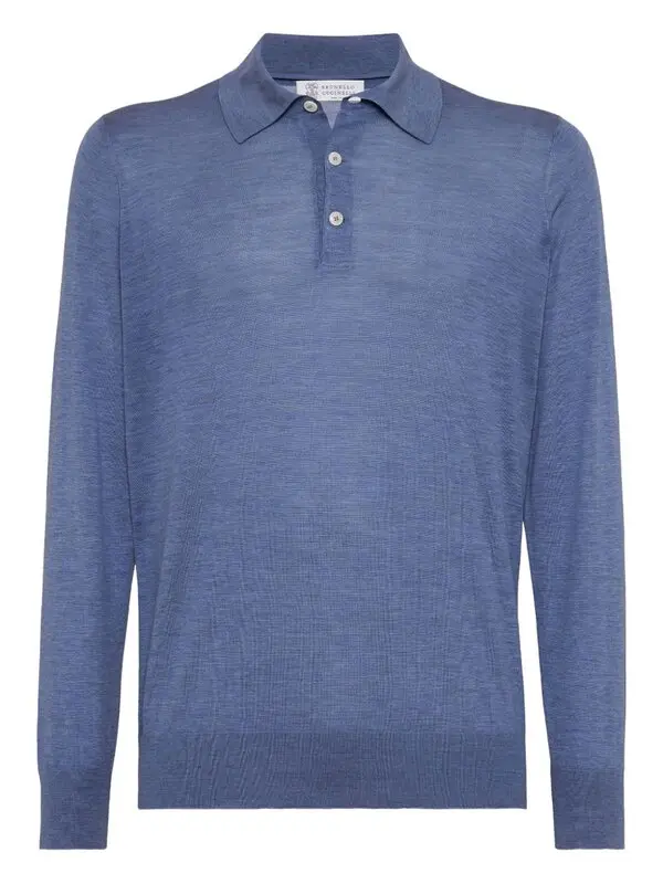 Brunello Cucinelli Polo Sweater - Clear Blue