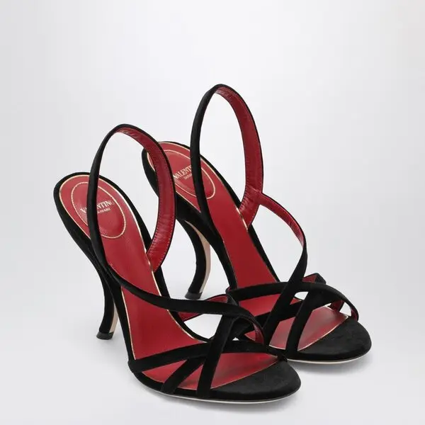 Valentino Garavani Fetishique Velvet Sandal - Black