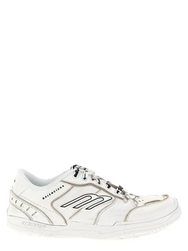 Balenciaga Hamptons Worn-out Medio Sneakers - White