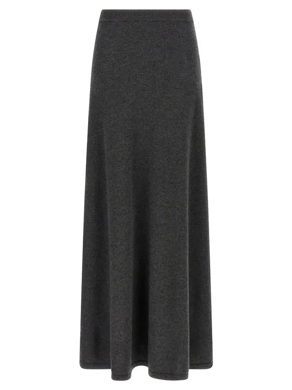 Balenciaga Maxi Wool Knit Skirt - Gray