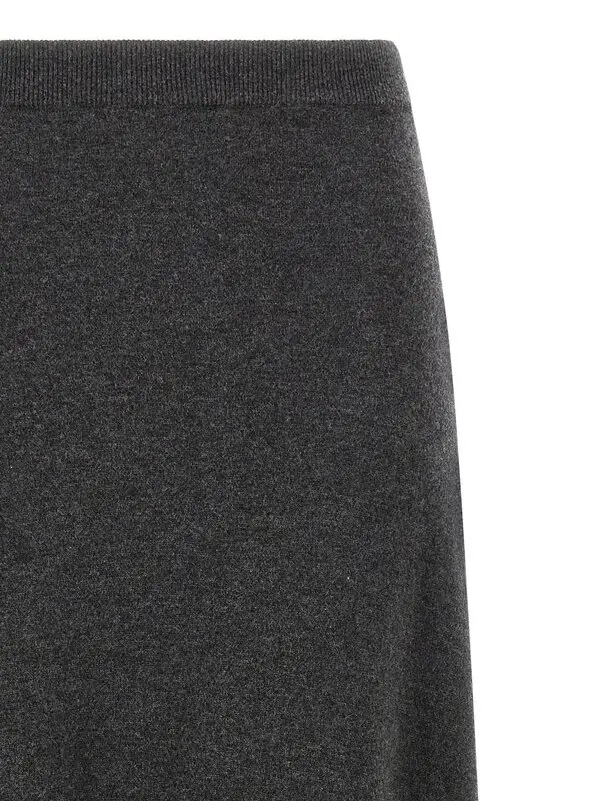 Balenciaga Maxi Wool Knit Skirt - Gray