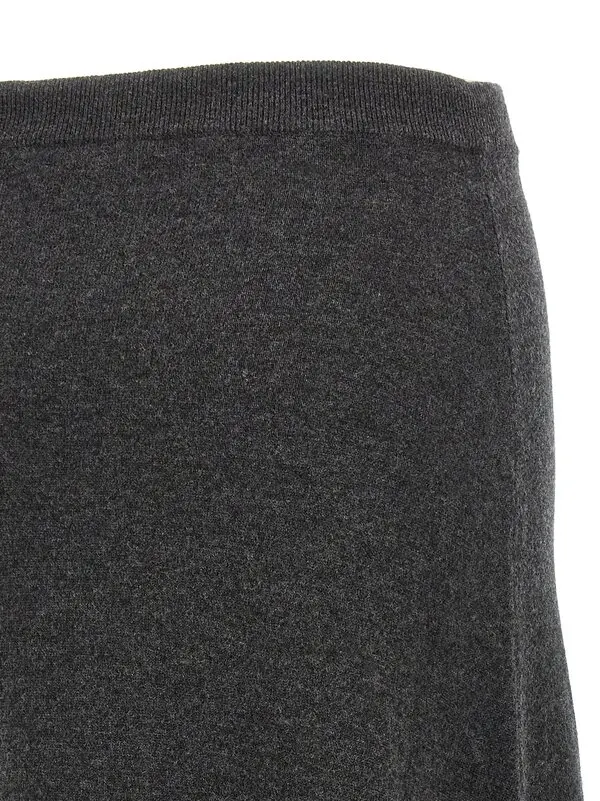 Balenciaga Maxi Wool Knit Skirt - Gray