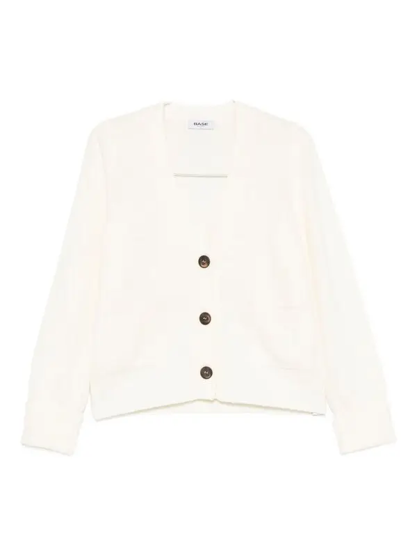 BASE Wool Blend Cardigan - White