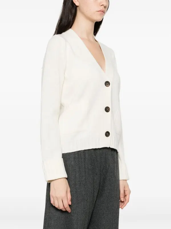 BASE Wool Blend Cardigan - White
