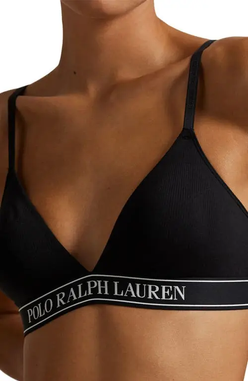Polo Ralph Lauren Logo Band Triangle Bralette - Onyx