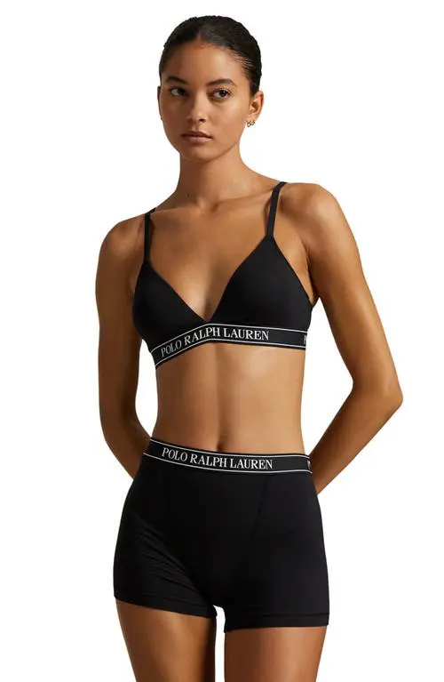 Polo Ralph Lauren Logo Band Triangle Bralette - Onyx