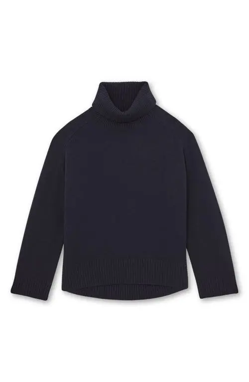 REISS Wool And Cashmere Turtleneck Sweater - Navy