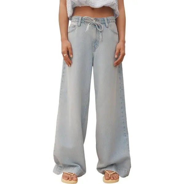 NEXT Tie Waist Wide Leg Jeans